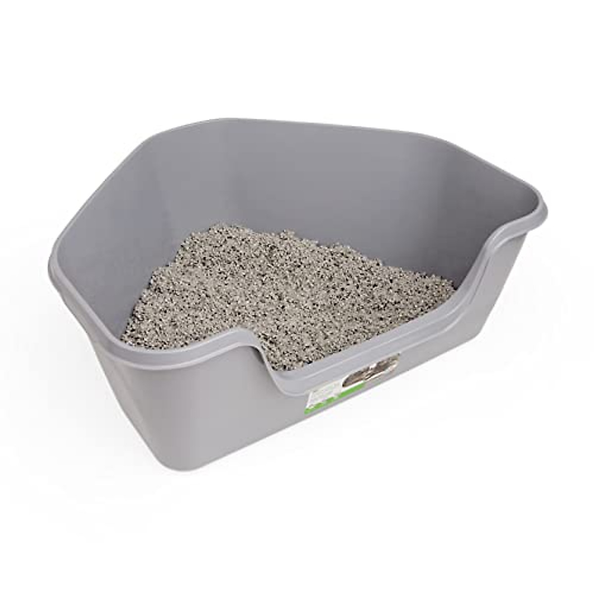 So Phresh High-Back Corner Grey Litter Box, 26.25" L x 21.5" W x 10" H