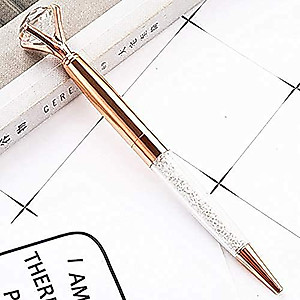 Diamond Metal Ballpoint Pen, 12 Pack Colors Big Metal Pens with Diamond Top for School Office Supplies Beautiful Metal Ballpoint Pen for Women Co-Workers Kids