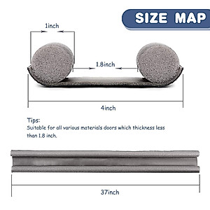 Under Door Draft Stopper,37 Inch Twin Door Draft Stopper Cuttable and Washable,Door Draft Blocker Energy Saving Door Weather Stripping Reduce Noise Window Breeze Blocker Adjustable Door Sweeps, White