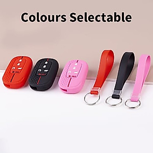 BE Key Fob Cover for Honda, Civic Silicone Key Protector with Keychain Compatible with Honda Accord Civic HR-V CR-V Pilot Sport SI EX EX-L Touring, Honeycomb Key Shell 5 Buttons Black + Red, 2PCS