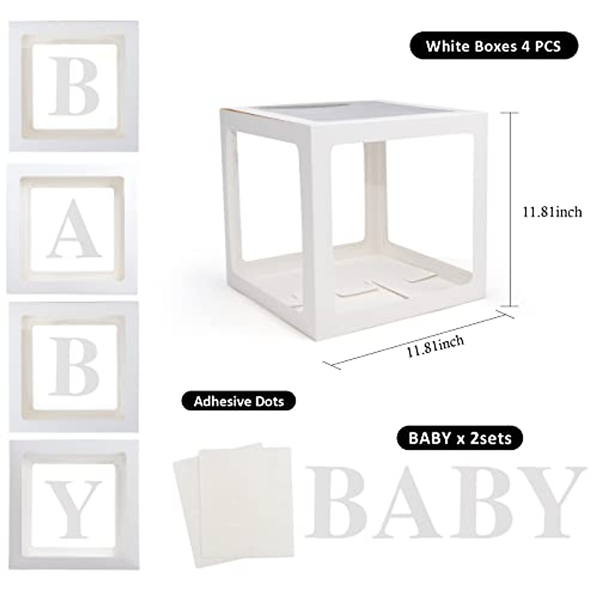 Voircoloria Baby Boxes with Letters for Baby Shower & More