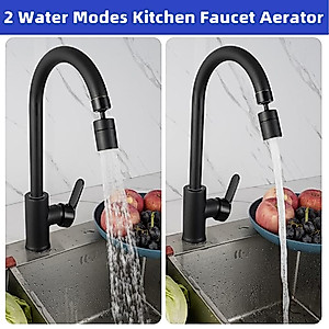 CONOB Polished Faucet Head, Female Faucet Aerator, 2 Water Spray Mode, 360-degree Swivel Faucet, High Pressure, 55/64 Inch Female Thread for Kitchen Bathroom Sink, Mother's Day Gift (Matt Black)