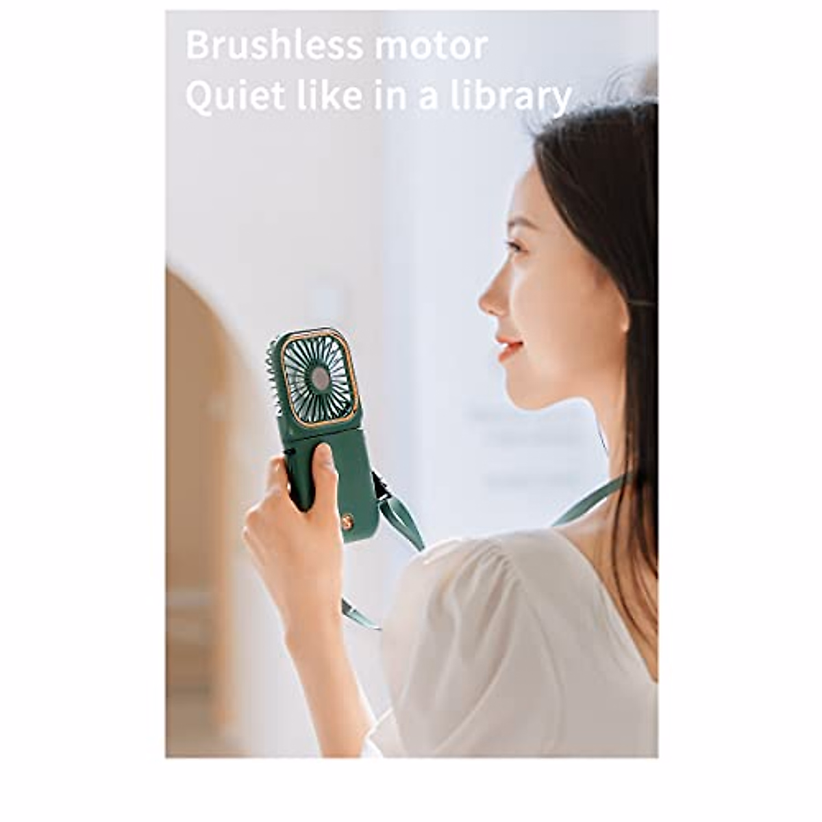 New 2021 Upgrade Handheld Fan Small Personal Fan with 3 Speeds Neck Rechargeable Portable Fan Powerful Mini USB Outdoor Fan Quiet Small Desk Fan Free Angle Good for Travel Home Office School - Pink