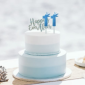 BOXOB 3inch Birthday Number Candle, Blue 3D Candle Cake Topper with Crown Cake Numeral Candles Number Candles for Birthday Anniversary Parties (Number 1)