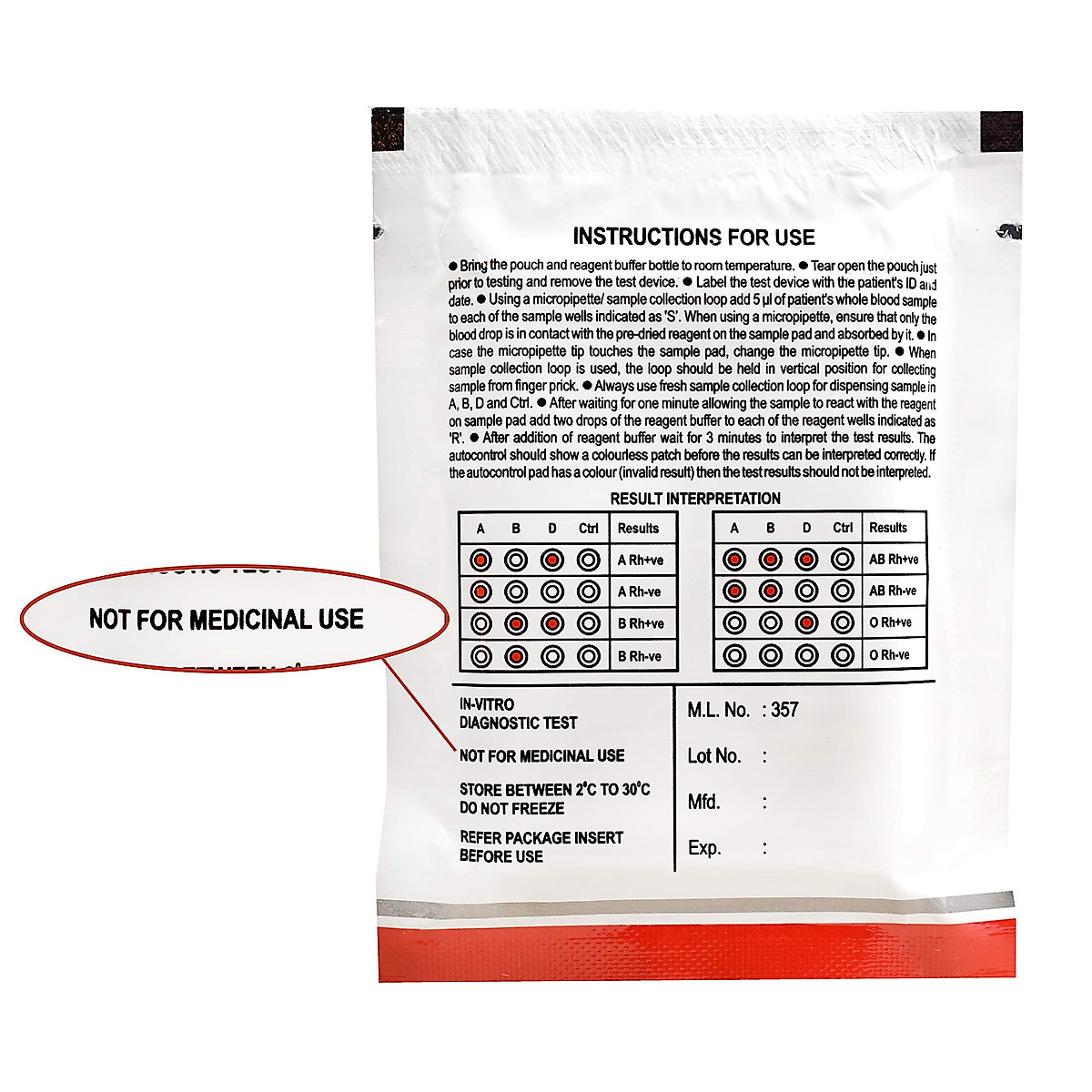 ALDON Innovating Science ABO/RH Blood Type Test Kit - Educational Use, Erycard Blood Grouping Card, Buffer Solution, Alcohol Wipe, Lancet, Collection Sticks, Instructions - Home Blood Type Testing Kit