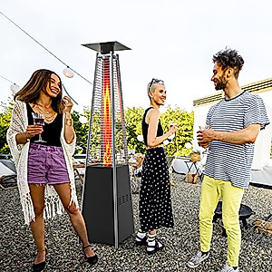 SafBbcue Patio Heater Glass Tube Replacement for 4-Sided Outdoot Liquid Propane Patio Heater, 49.5" Tall 4" Diameter Heater Temperature Resistant Quartz Glass Tube with Neoprene Ring for Patio Heater