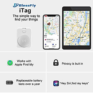 Key Finder 4 Pack, Key Locator Bluetooth Tracker with Loud Beep Sound, Smart Wallet Bag Luggage Tracker Tag for Find My App (iOS Only), 120 Feet Remote Control Anti-Lost Tracker Item Remote Finder