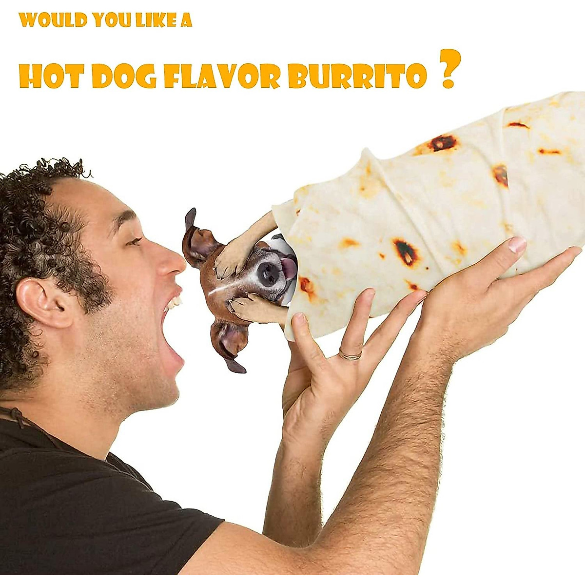 SILUI Tortilla Burrito Blanket White Elephant Gifts for Adults Useful Baby Stuff Funny Novelty Food Throw Newborn Toddler Swaddle Blankets 300 GSM Soft Flannel Taco Wrap Blanket(41 Inches)