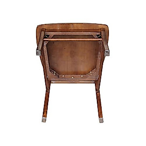 International Concepts 36" Round Top Pedestal Ext Table With 12" Leaf And 4 X-Back Chairs, Espresso