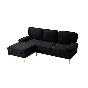 YUNLife&Home Convertible Modular Sectional Sofa,Modern Upholstered L-Shaped Accent Corner Sofá Couch Bed with Chaise Lounge for Living Room Apartment Office Furniture Set