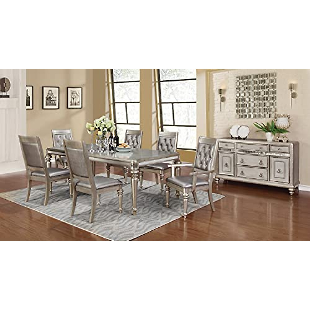 Coaster Home Furnishings Bling Game 5-Drawer Dining Server Metallic Platinum 106475