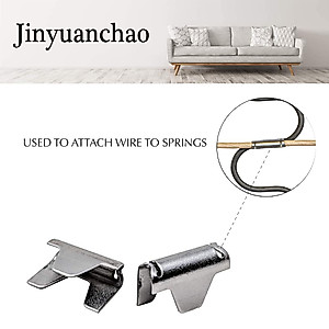 Jikaihong 60 Pack Sofa Spring Repair Kit, Upholstery Stay Wire Clips for Sofa,and Chair Spring Repair,Couch,Connectors to Attach Springing Wire to Springs