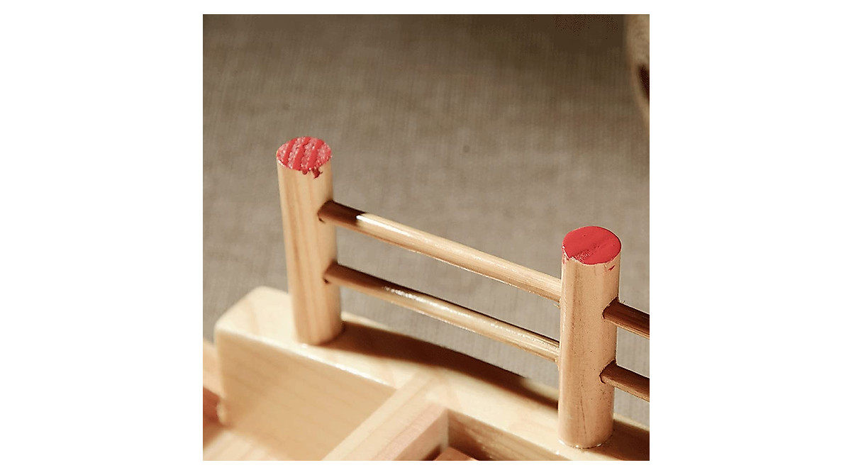 WINIAER Wooden Arch Bridge Sushi Boat Serving Tray
