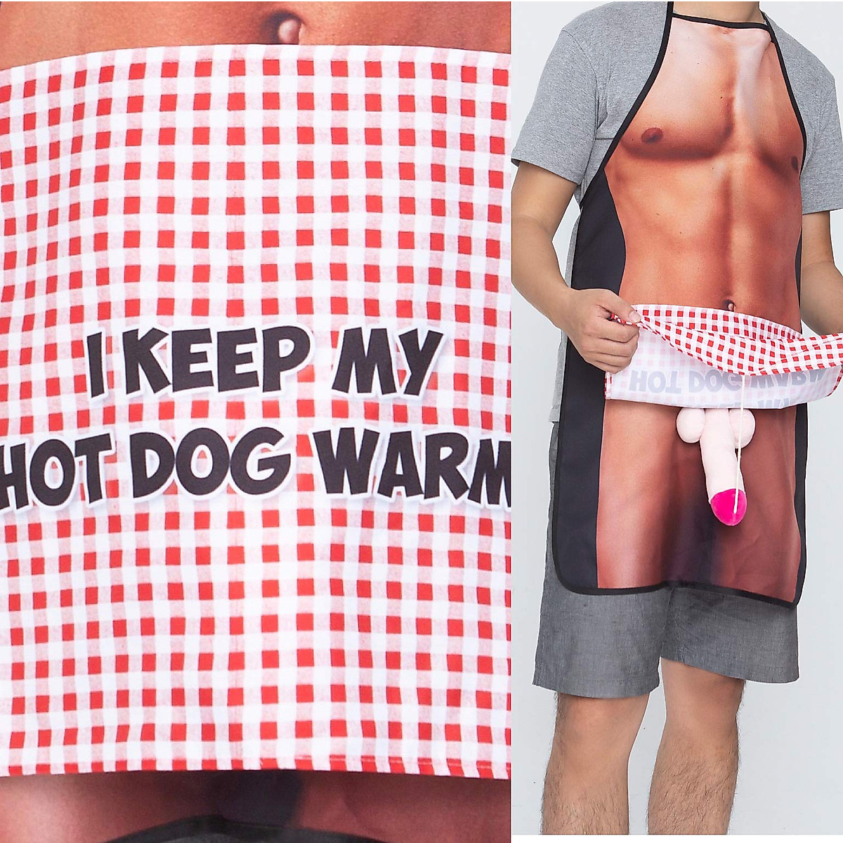 CozyEars Sexy Apron Creative Bachelorette Party Funny Gag Kitchen Grilling (Picnic Table) Black
