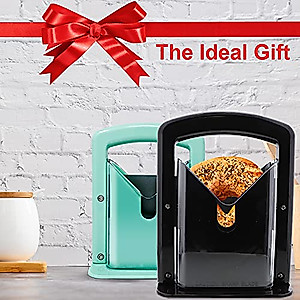 Slyce - Bagel Slicer, Bagel Cutter with Safety Shield and Safe Grip, Bagel Holder for Cutting Large and Small Bagels, Stainless Steel Blade (Black)