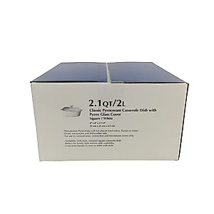 CorningWare Pyroceram Classic Casserole Dish with Glass Cover, White, Square, 2 Quart, 2 Liter (Medium)