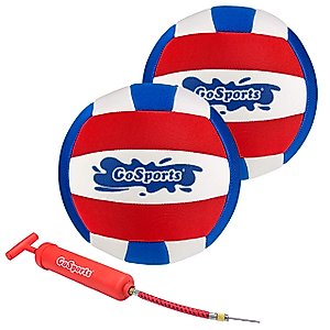 GoSports Pro Neoprene Pool Volleyball 2 Pack, Waterproof Volleyballs with Ball Pump