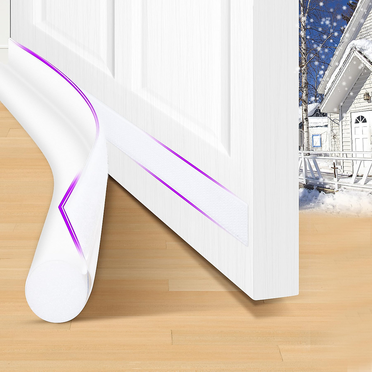 MAXTID Door Draft Stopper 30 Inches for Bottom of Doors Small Size Door Weather Stripping Seal Strip Under Door Sweeps Home Winterizing Products Under Door Draft Blocker