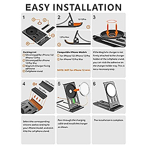 HALLEAST Compatible with for Magsafe Charger Stand, Adjustable Foldable Desktop Aluminum Metal Holder Compatible with for iPhone 14/13/12 Series, Gray