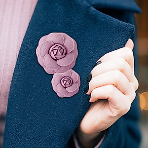 Happyyami Flower Brooches Set 20 Pieces Handmade Woolen Decor for Clothing Shoes Hat Elegant Flower Centerpieces