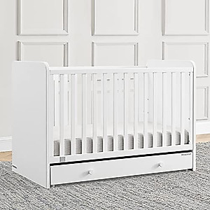 GAP babyGap Graham 4-in-1 Convertible Crib with Storage Drawer - Greenguard Gold Certified, Bianca White