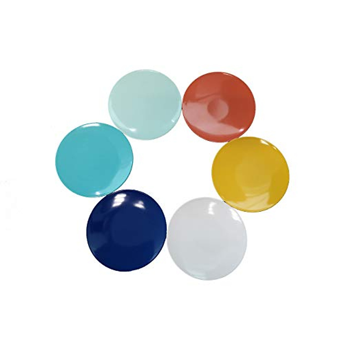 LOK-OSEMILE 6" Appetizer Plate Set of 6 - Melamine Dinnerware - Platter, Dish, Serving, Collection-Multicolor