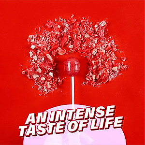 Colombina Bon Bon Bum Classic Lollipops w/Bubble Gum Center, Strawberry Flavor, Individually Wrapped, Ideal for Party Favors and Gifts, 1 Pack (10 Count)