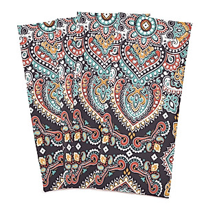 MNSRUU Kitchen Towels Dishcloths Sets 4Pcs with Hanging Loop, Indian Floral Paisley Absorbent Kitchen Décor Cleaning Hand Towel Tea Towels for Farmhouse Kitchen Dishes Tea Home