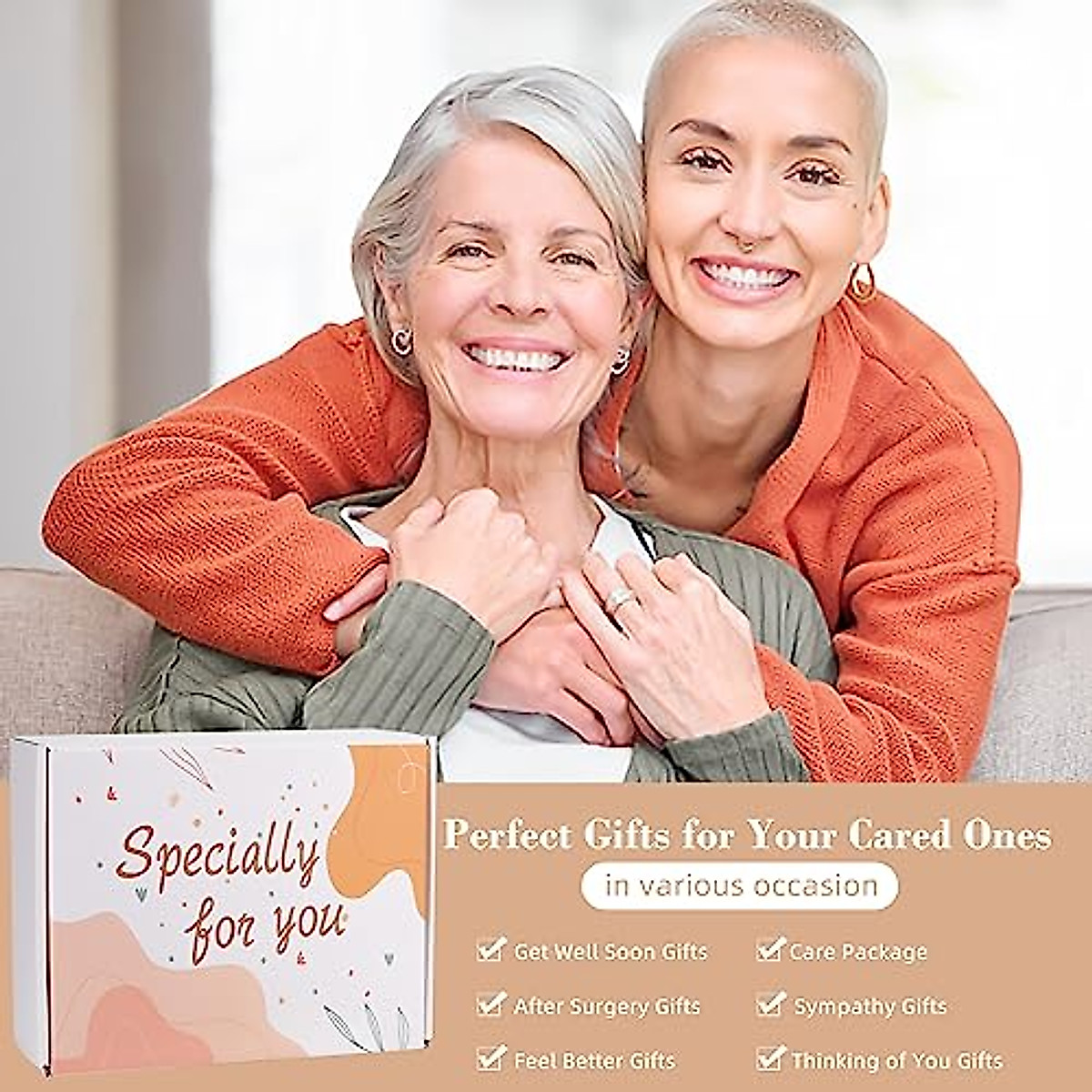 Get Well Soon Gifts for Women, Care Package Gift Feel Better Basket，Personalized Gifts After Surgery Recovery Gift Thinking of You Box with Blanket Coffee Tumbler for Women Friends Female