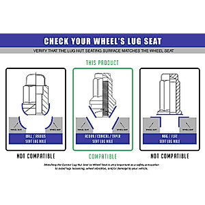 Wheel Accessories Parts Set of 24 Black 14x2 Factory Style Lug Nuts Cone Seat fits Ford F150, Expedition, Lincoln Part # 4L3Z-1012-A 7L1Z-1012-A 611-288 OEM Style Wheel Lug Nut (24, M14x2.0, Black)