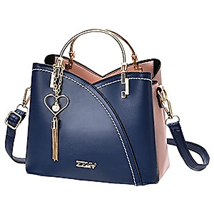 Fashion Purses and Handbags for Women PU Leather Crossbody Bags Ladies Tote Bags Shoulder Bag Handbags Darkblue