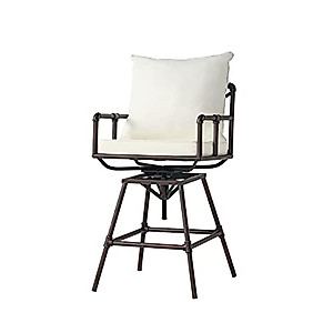 Christopher Knight Home Northrup Pipe Outdoor Adjustable Barstool, Black Copper