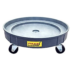 Pake Handling Tools 30 Gallon and 55 Gallon Drum Dolly - Durable Heavy Duty Plastic Drum Cart, 900 lb. Capacity, 5 Swivel Casters