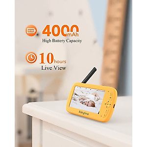 BabyTime Baby Monitor, 1080P Baby Camera Monitor No WiFi with 5" Display, Night Vision, Lullaby Player, Two Way Audio and VOX Mode, Temperature