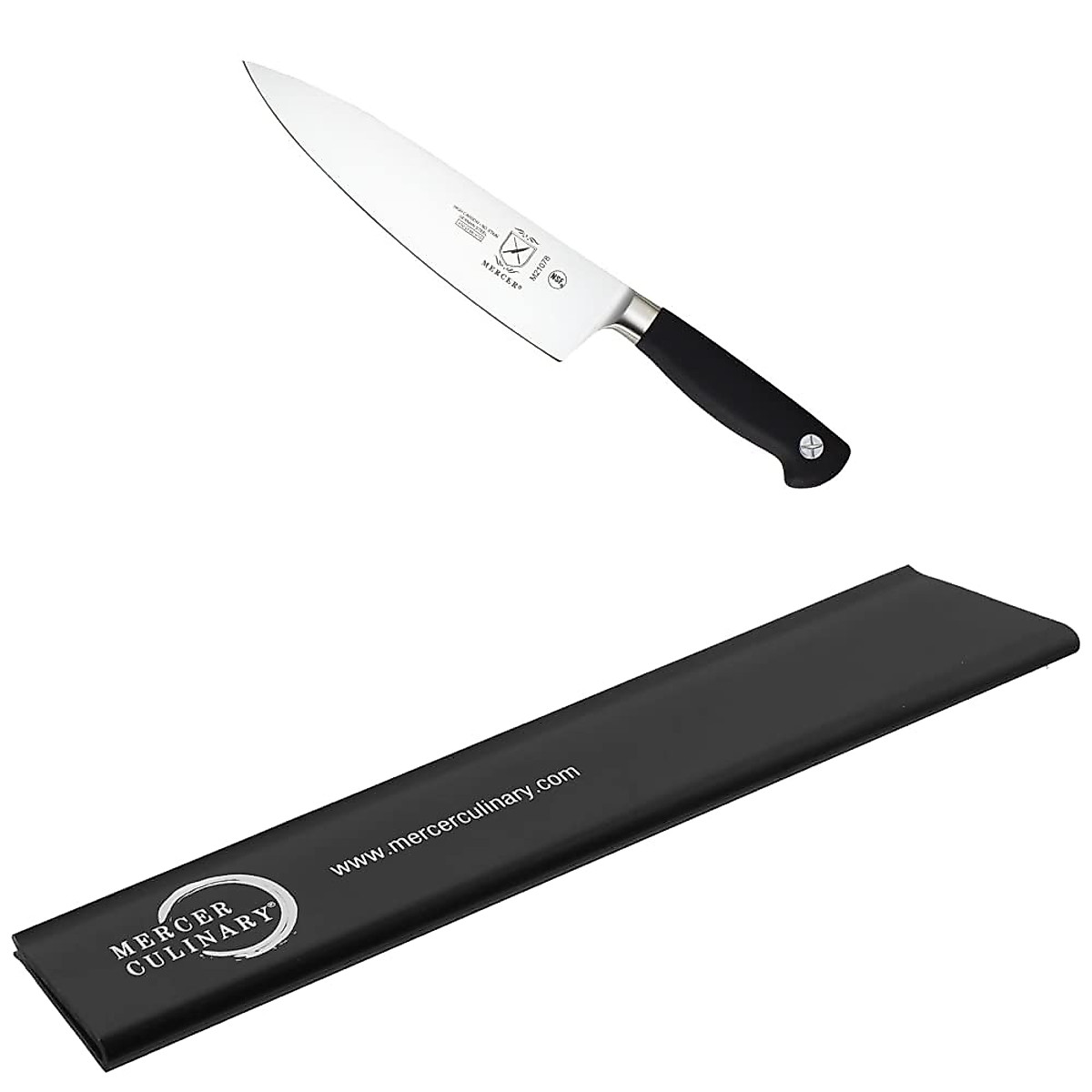 Mercer Culinary Genesis 8-Inch Short Bolster Chef's Knife and Knife Guard
