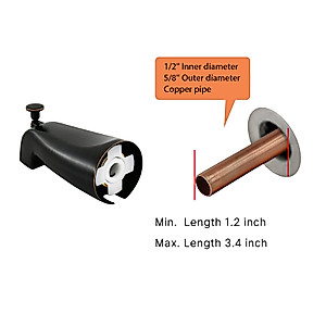 Slip Fit Tub Spout with Pull-Up Diverter for 1/2 inch Copper Tube, Oil-Rubbed Bronze