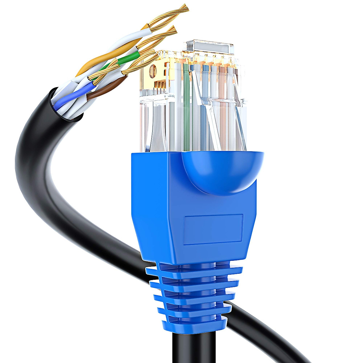 Maximm Ethernet Cable Outdoor Cat6 Heavy Duty Cord 150 ft - Black - Zero Lag Pure Copper, Waterproof Internet Cables Suitable for Direct Burial Installations.