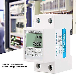 Single Phase Energy Meter 5-80A DDM15SC LCD Digital Display Din Rail Electronic Energy KWh Meter Embedded End Cover