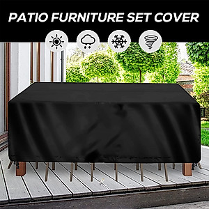 Patio Furniture Covers Waterproof Cushion Covers for Outdoor Furniture Sofa Cover Table Cover Lounge Chair Covers Outdoor Furniture Covers Black (67x37x27.5 inch)
