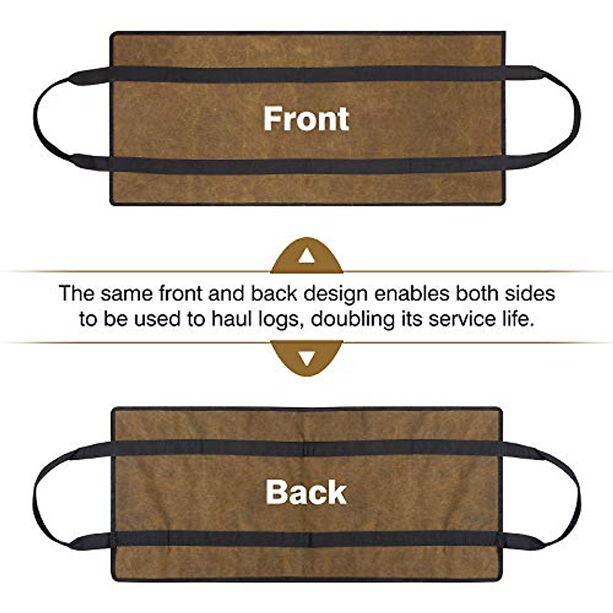 GASPRO Firewood Carrier, 40 x 18inch Firewood Tote Bag, Canvas Log Carrier with Reinforced Handles, Double Sides Usable