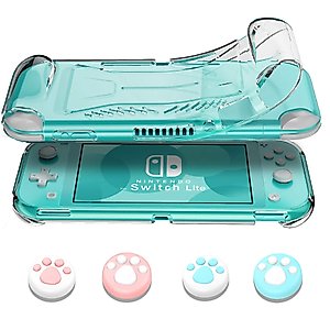 Xuyoz Protective Case for Nintendo Switch Lite, Clear Switch Lite Cover Case with Had Grip, Slim Soft TPU Material, Shockproof and Anti-Scratch Compatible with Nintendo Switch Lite 2019, Transparent