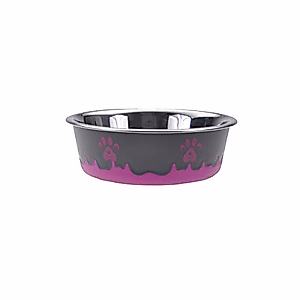 Maslow Design Series Non-Skid Paw Design Bowl, Pink 13 oz/1.625 Cup