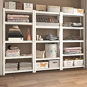 PrimeZone 28" W x 12" D x 59" H Storage Shelves, 5-Tier Adjustable Storage Utility Rack, Heavy Duty Metal Shelving Unit Organization Shelf for Kitchen Pantry Closet Garage Warehouse, White