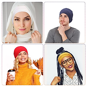 JenPen 25 Pcs Under Scarf Hijab Cap Unisex Dreadlock Cap Women Stretch Under Caps Solid Color Under Scarf Woman Hijab Hats, 25 Colors