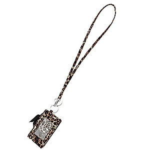 DONGGANGAJI Womens Wallet Lanyard Set Bifold Zipper Case Wallet with Lanyard (Leopard-R)