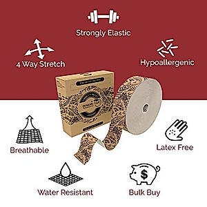 Dynamic Tape | Biomechanical Adhesive Tape 2" x 101 ft Roll | Physio Tape for Knee, Ankle, Shoulder, Leg, Muscle Support | Sports Tape for Football, Rugby, and More - Ideal for Athletes | Black