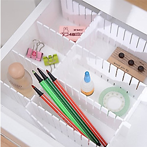 ESTAY DIY Plastic Drawer Dividers 8 Pcs Dresser Kitchen Office Drawer Organizer Accessories Underwear Tools Utensil Plastic Storage (White)