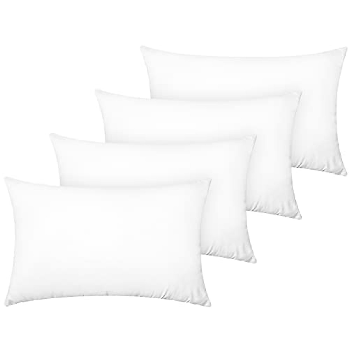 YIYEA 100% Brushed Microfiber Pillow Cases Standard Size Set of 4, 1800TC Super Soft Bed Pillowcases with Envelope Closure, Wrinkle, Fade and Stain Resistant, 20x26 Inches (Standard, White)