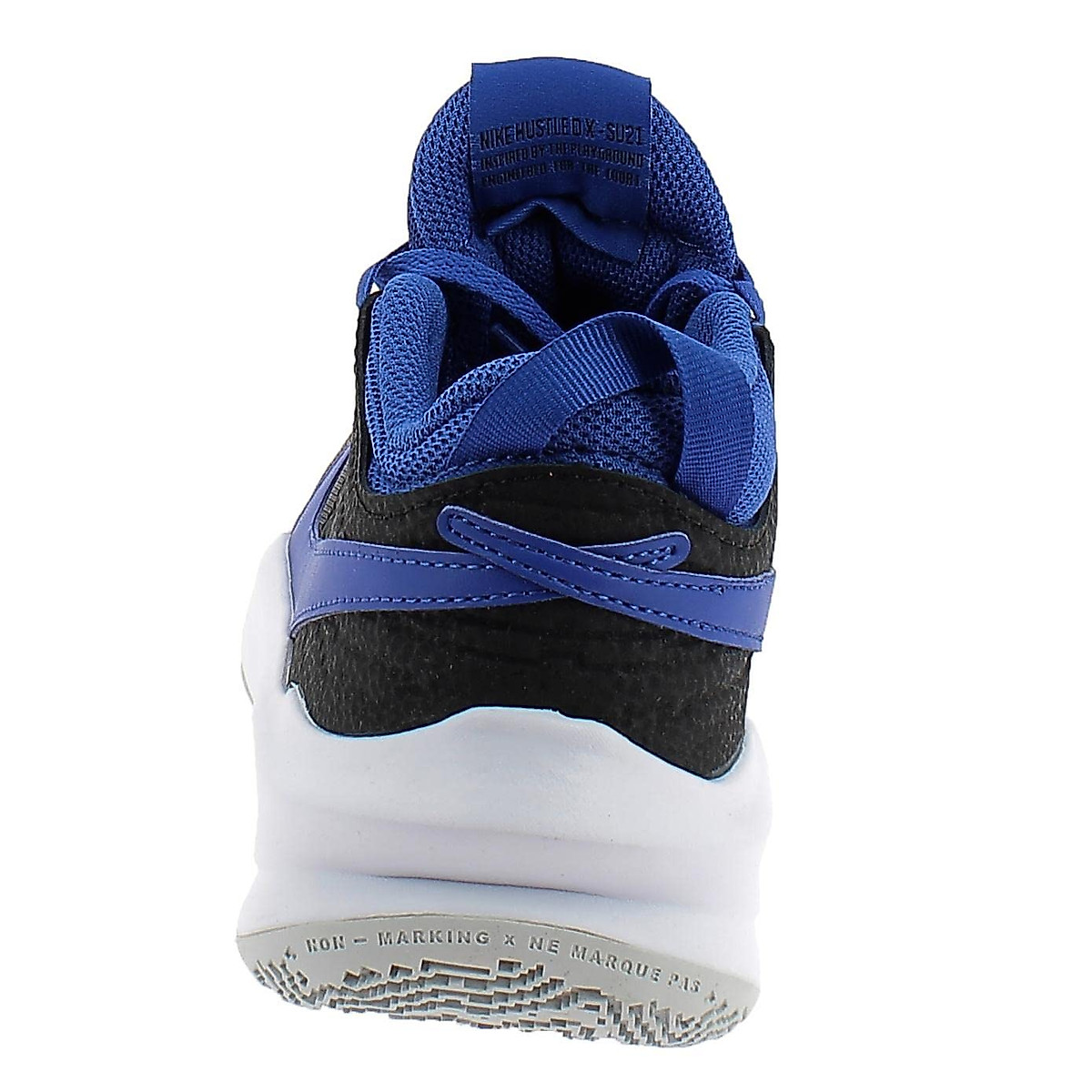 Nike Kid's Team Hustle D10 GS Basketball Shoe, Black/Game Royal-photon Dust, 5 Big Kid