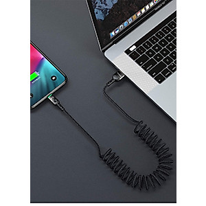 mcdodo [Type-C] Anti Winding Cable, Quick Charge QC 4.0 USB C Charging Data Coiled Cable Nylon Braided LED Compatible with Phone 15/15 Pro Max/Samsung Galaxy S20 S10 S9 S8 Plus Note10 LG Google Pixel